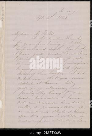 Julian Hawthorne autograph letter signed to James Thomas Fields ...