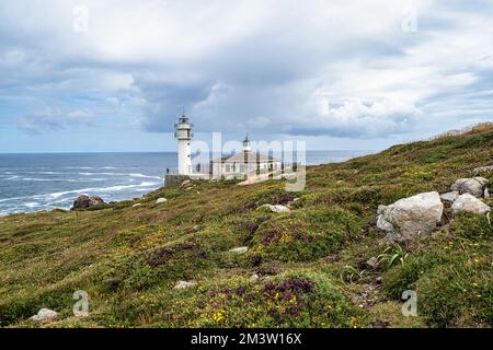 Lighthouse of cape of Tourinan in Muxia, Costa da Morte, Death Coast ...