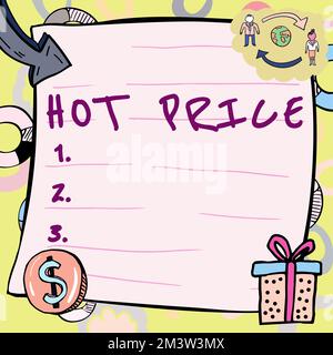 Inspiration showing sign Hot Price. Business idea Buyer or seller can ...