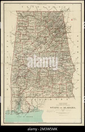 Map of the state of Alabama , Alabama, Maps Norman B. Leventhal Map ...