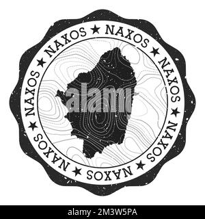 Topographic map of Naxos, Greece. Vector detailed elevation map of ...