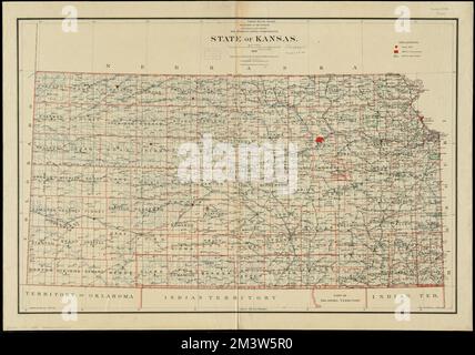 State of Kansas , Railroads, Kansas, Maps Norman B. Leventhal Map ...