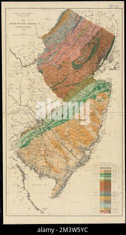 The state of New Jersey : economic geology. Iron mines are shown in red ...