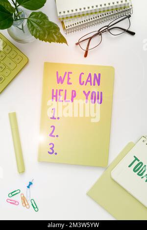 Hand writing sign You Can Help. Word for do something official or ...