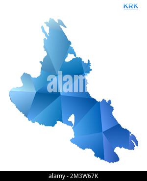 Map of Krk. Low poly illustration of the island. Geometric design with ...
