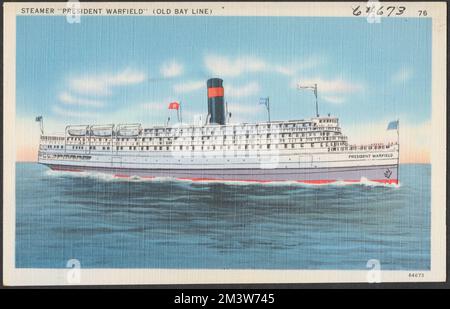 Steamer 'President Warfield' (Old Bay Line) , Steamboats, Tichnor ...