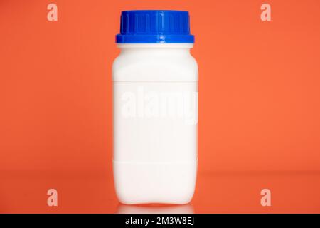 laboratory plastic bottle for chemical elements and substances with ...