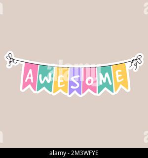 Good job groovy sticker. Reward sticker for teachers and kids. Hand ...