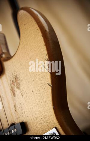 Norman Watt-Roy's gold Custom 1962 Jazz Bass, Faith & Grace Stock Photo ...