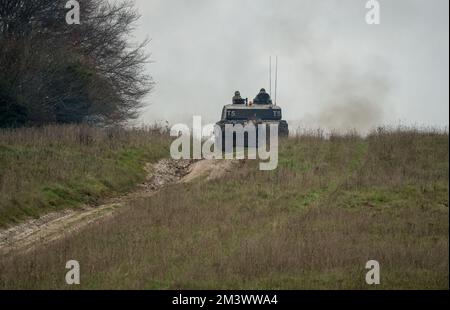 commander and gunner directing action in a British army FV4034 ...