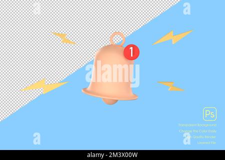 3D. cartoon bell alert symbol to send a message Stock Photo - Alamy