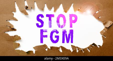 Conceptual display Stop Fgm. Concept meaning Put an end on female ...