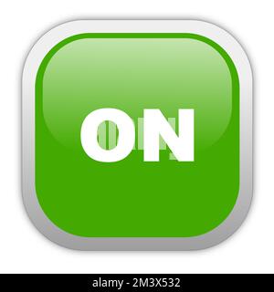 green enable button on a white background Stock Photo - Alamy