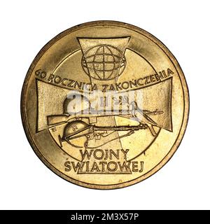 Polish commemorative coin on a white background Stock Photo - Alamy