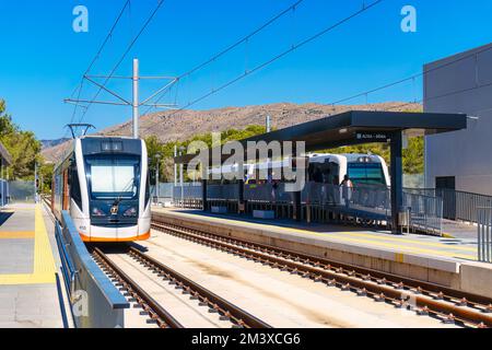 Light rail transportation in Benidorm, Spain Stock Photo - Alamy