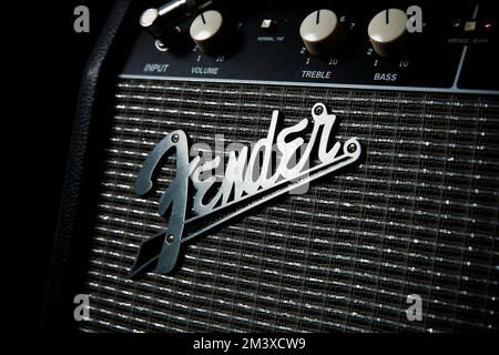 Fender Super Sonic bass guitar amplifiers used by Mike Kerr of Royal ...