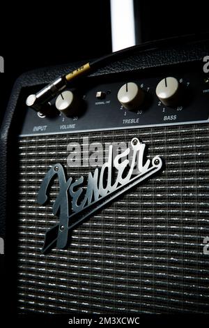 Fender Super Sonic bass guitar amplifiers used by Mike Kerr of Royal ...