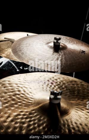 Drum kit used by Ben Thatcher of Royal Blood on stage before a live ...