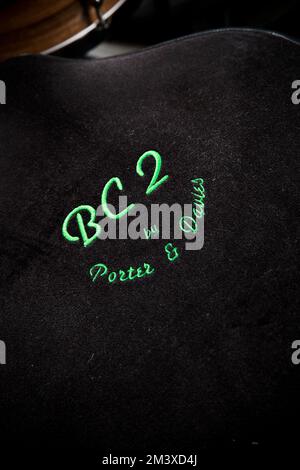 Drum kit used by Ben Thatcher of Royal Blood on stage before a live ...