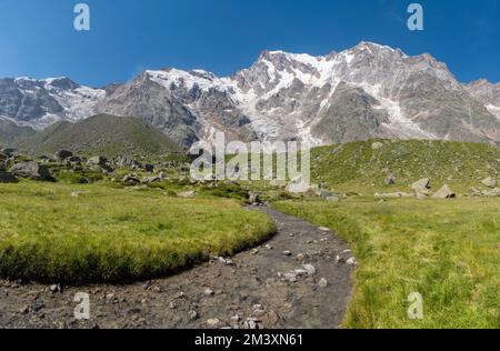 The Monte Rosa and Punta Gnifetti paks - Valle Anzasca valley Stock ...