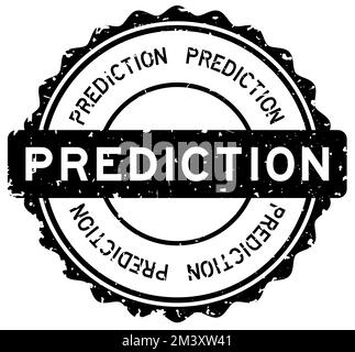 Grunge black prediction word rubber seal stamp on white background ...