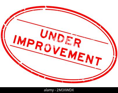 Grunge red improvement word oval rubber seal stamp on white background ...
