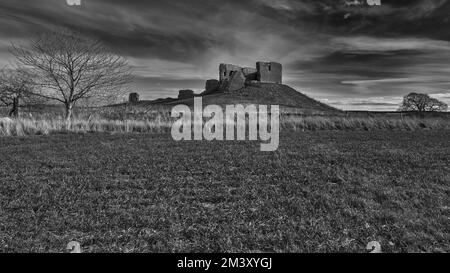Duffus Castle, Monochrome Stock Photo - Alamy