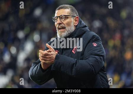 Slaven Bilić manager of Watford reacts during the Sky Bet Championship ...