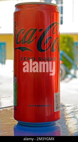 Can of Greek Coca Cola Stock Photo - Alamy
