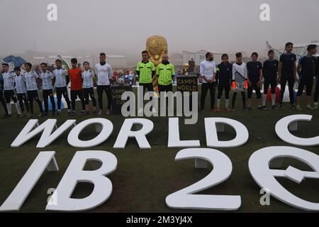 Idlib, Syria. 17th Dec, 2022. Children players take part in the final ...