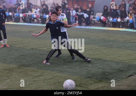 Idlib, Syria. 17th Dec, 2022. Children players take part in the final ...