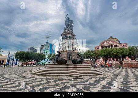 San Sebastian square, Manaus, Amazonas state, Brazil, South America ...