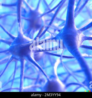 Active human nerve cells illustration Stock Photo - Alamy
