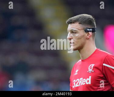 Dael Fry #6 of Middlesbrough warms up during the Sky Bet Championship ...