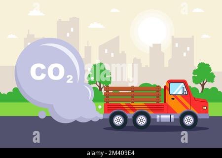 Global CO2 emissions from transport. Carbon footprint infographic ...