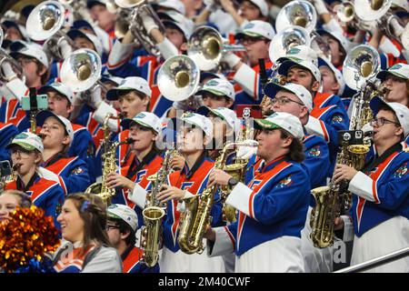Members of the Florida State marching band perform on the field before ...