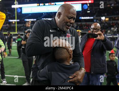 Dallas, TX, USA. 17th Dec, 2022. A Duncanville cheerleader celebrates a ...