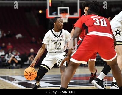 Vanderbilt guard Trey Thomas (12) during an NCAA college basketball ...