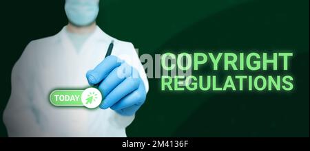 Conceptual caption Copyright Regulations, Conceptual photo body of law ...