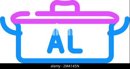 aluminium pot cooking line icon vector illustration Stock Vector Image ...