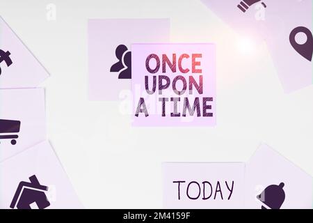 Text showing inspiration Once Upon A Time. Word Written on telling ...
