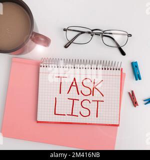 Conceptual caption Task List. Word Written on Planification reminder ...