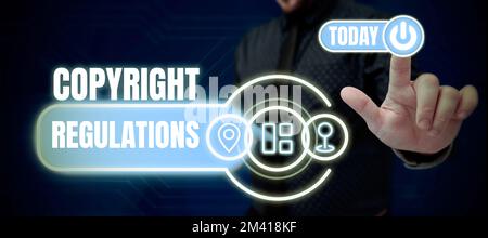 Conceptual display Copyright Regulations. Concept meaning body of law ...