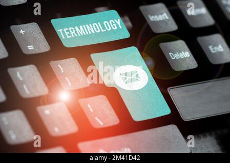 Sign displaying Terminology, Word Written on Terms used with particular ...