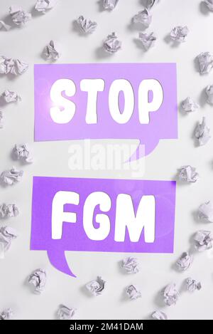 Conceptual display Stop Fgm, Business showcase Put an end on female ...