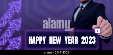 Writing displaying text Happy New Year 2023. Concept meaning Greeting ...