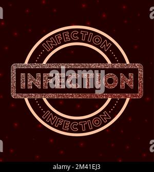 Biohazard badge. Glowing geometric round biohazard sign. Vector ...