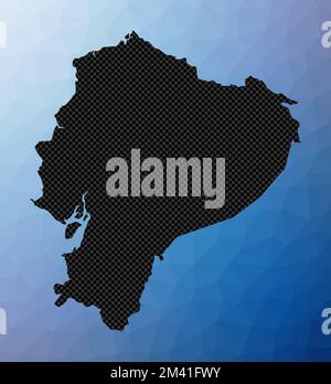 Ecuador map. Map of the country with beautiful geometric waves in red ...