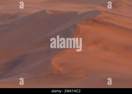 Sunset over the northern part of the Namib Desert in the Namib-Naukluft ...