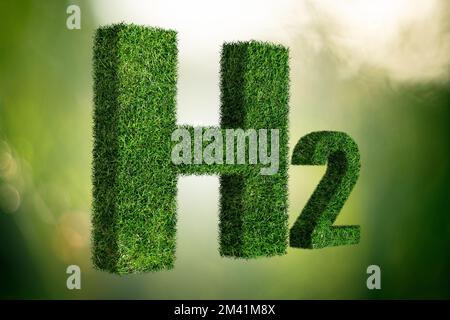 Symbol of Hydrogen H2 from grass Stock Photo - Alamy